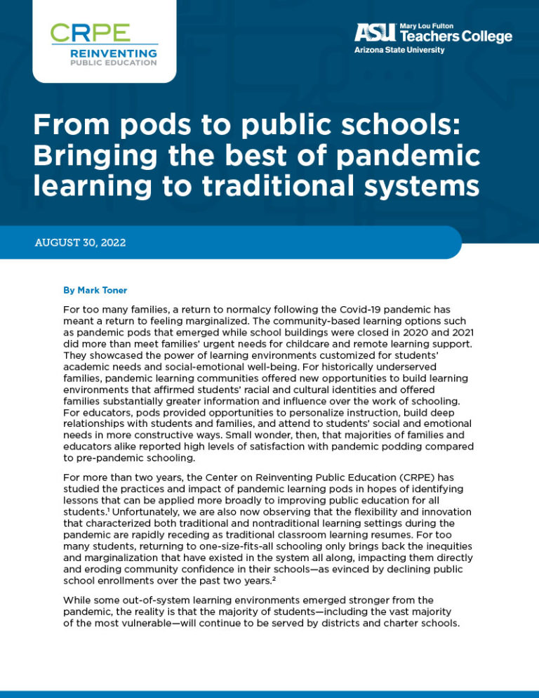 From pods to public schools: Bringing the best of pandemic learning to ...